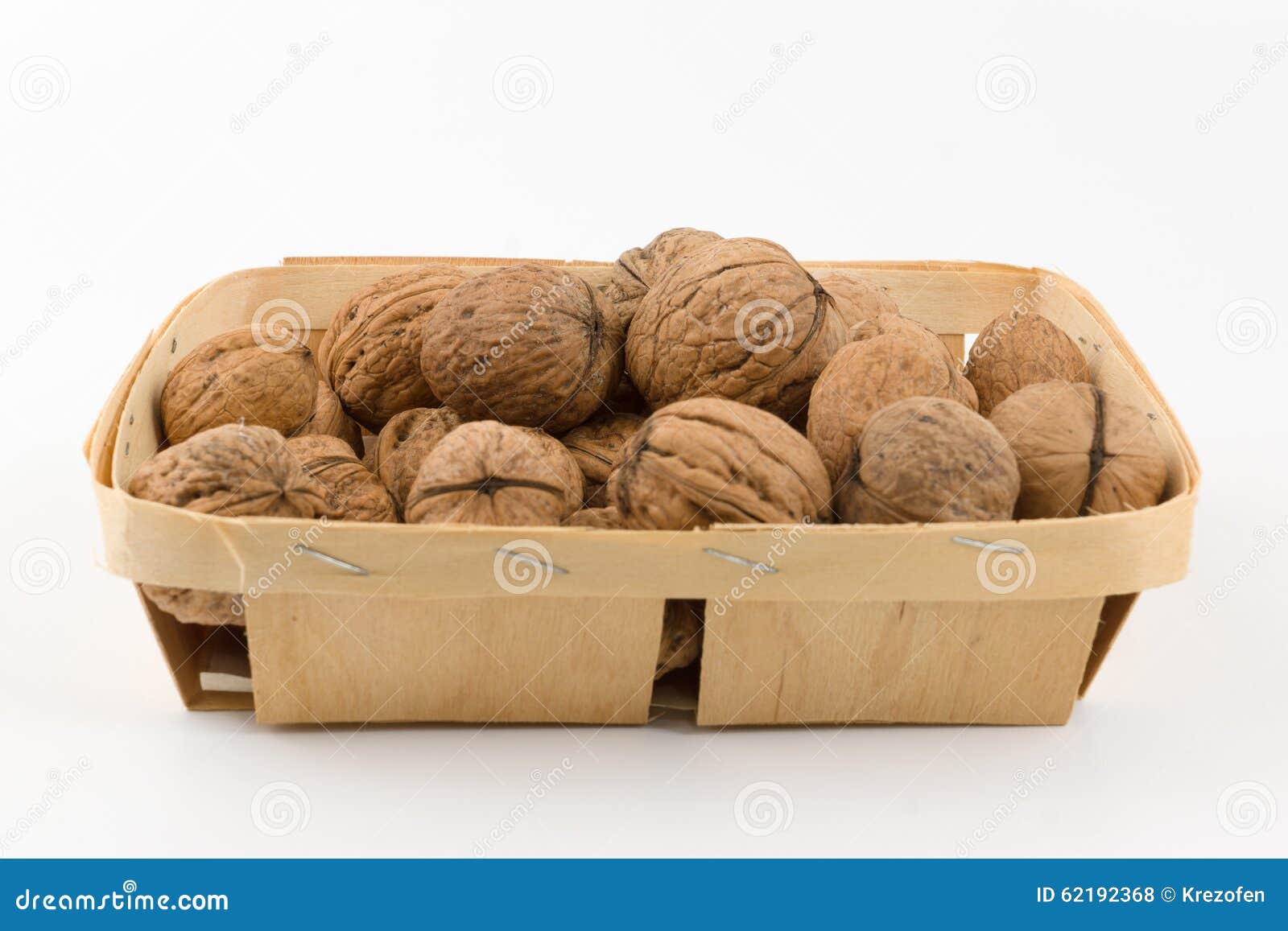 Wooden Container is Filled with a Walnut on a White Background Stock ...