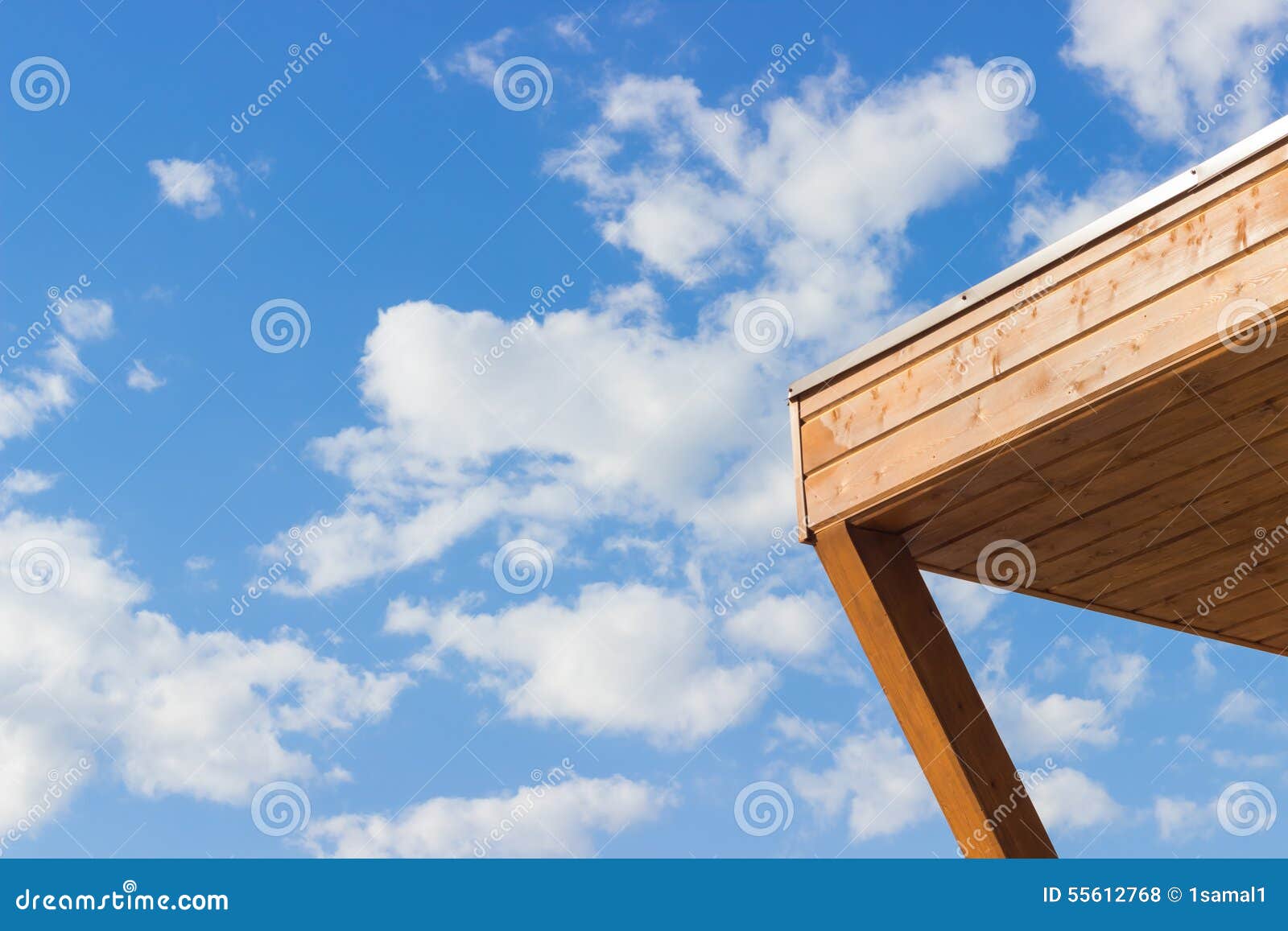 Wooden Corner Against the Blue Sky Stock Photo - Image of outdoor ...