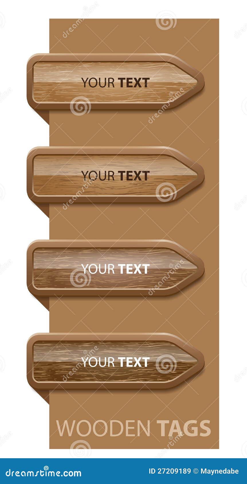 Wooden Corner Buttons, Easy Editable Stock Vector - Illustration of ...