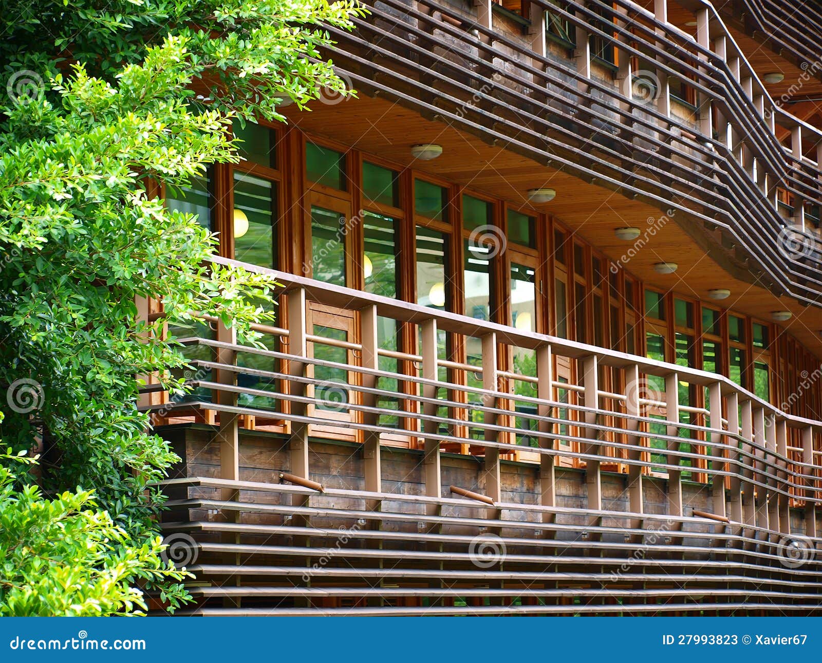 Wooden corridor stock image. Image of leisure, building - 27993823