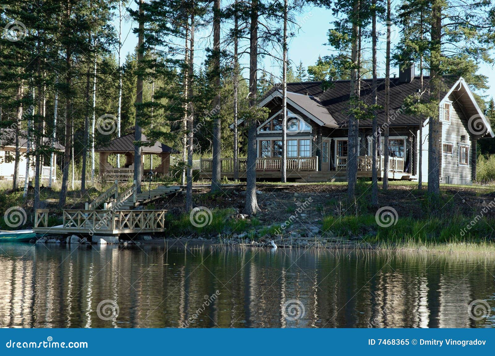 Wooden cottage stock image. Image of stairs, forest, estate - 7468365