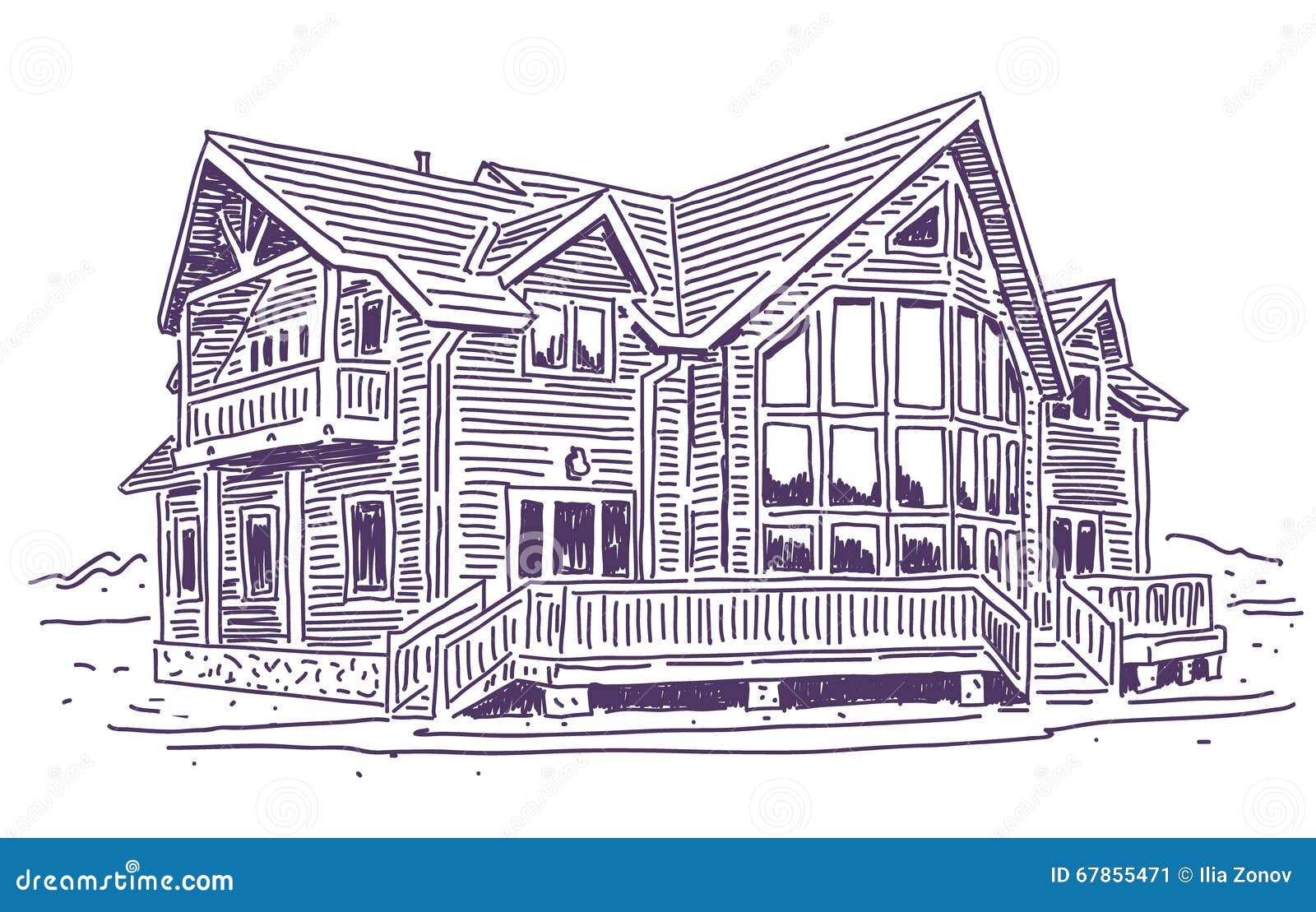 Wooden cottage stock vector. Illustration of cartoon - 67855471