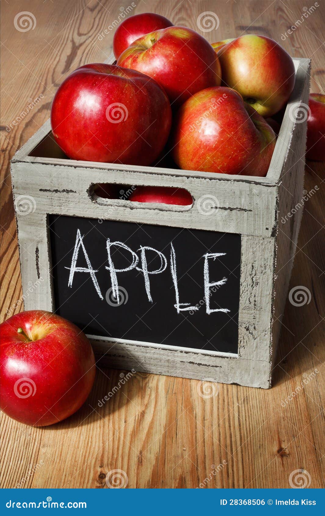 Wooden Crate Box Full of Fresh Apples Stock Photo - Image of group ...