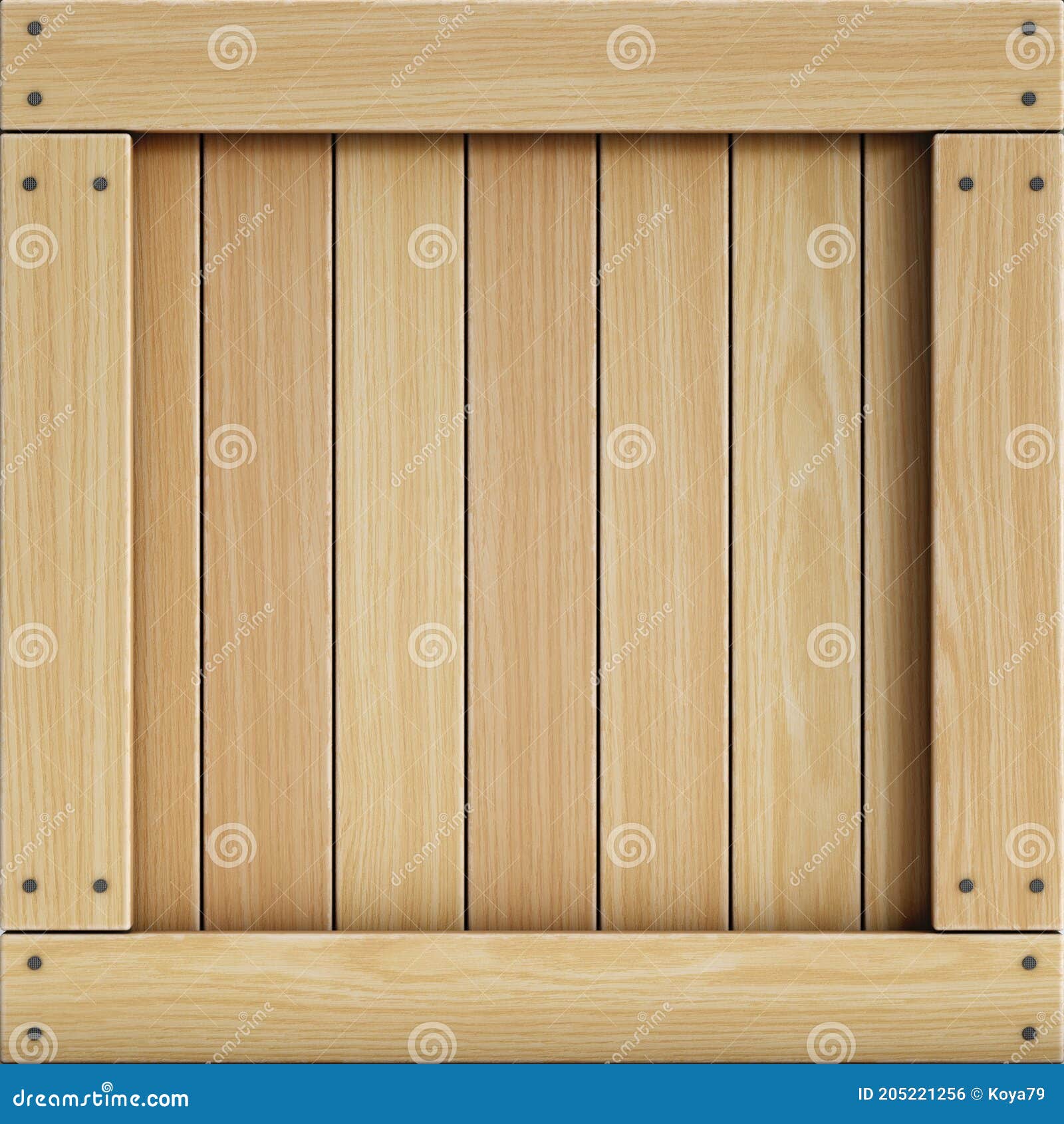 Wooden Crate Front View, Cargo Box Texture 3d Rendering Stock ...