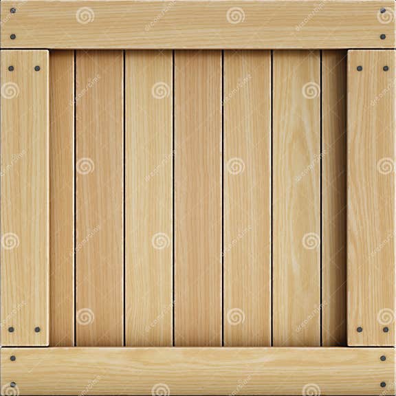 Wooden Crate Front View, Cargo Box Texture 3d Rendering Stock ...