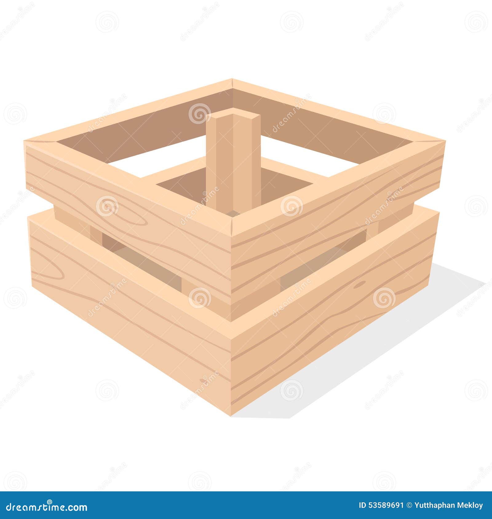 Wooden crate. stock vector. Illustration of nwooden, decorate - 53589691