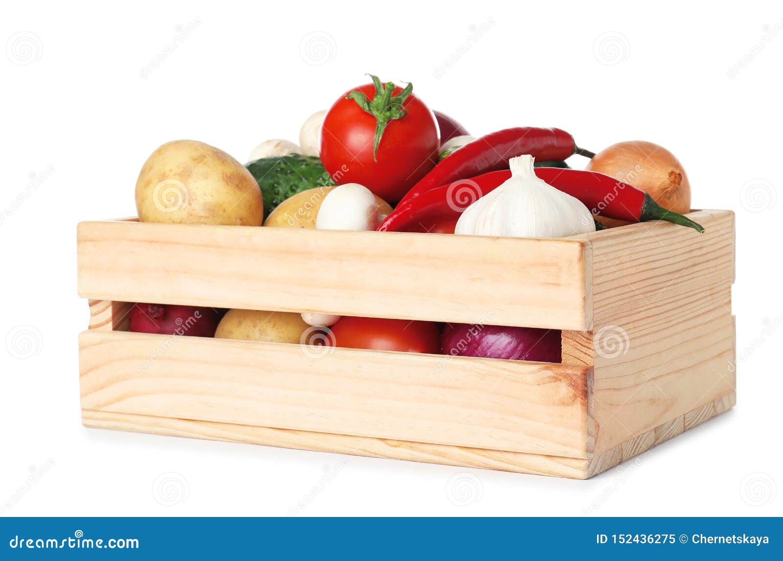Wooden Crate Full of Fresh Vegetables Stock Image - Image of produce ...