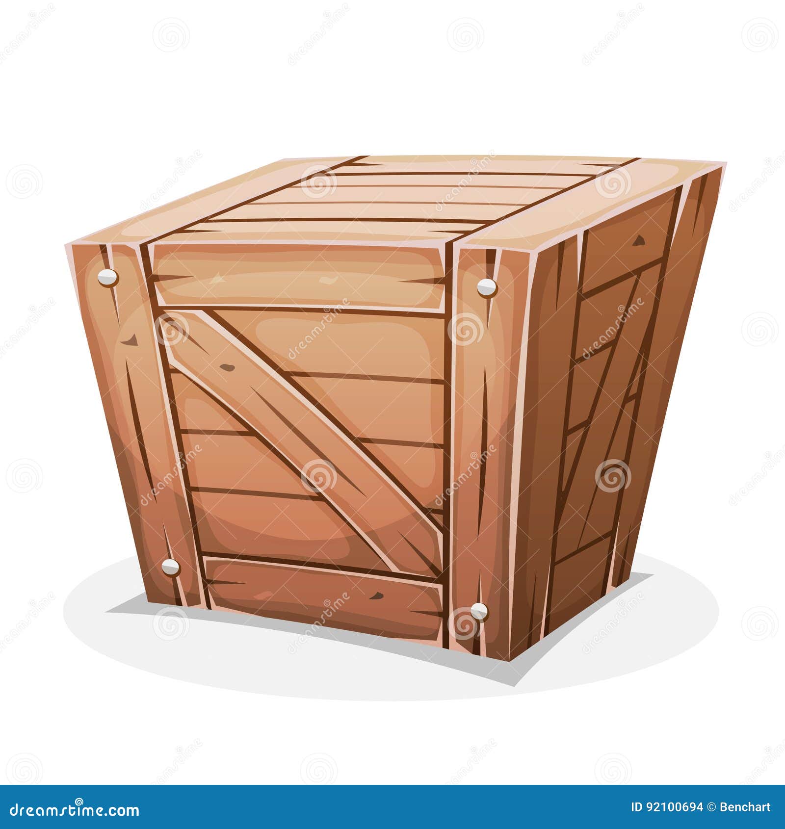 Wooden Crate stock vector. Illustration of closed, container - 92100694
