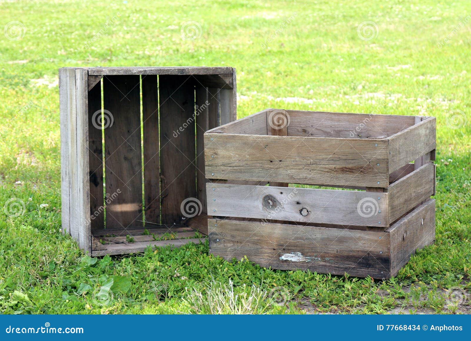 Wooden crate stock photo. Image of lawn, rural, grass - 77668434