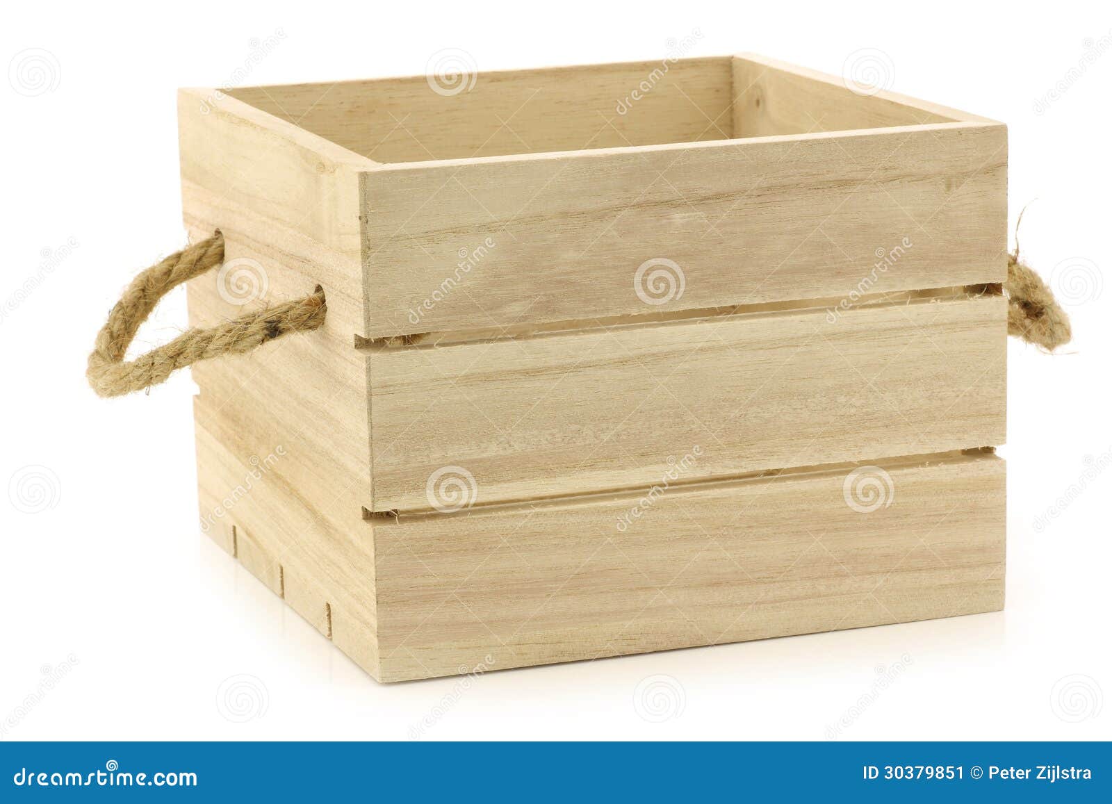 Wooden Crate with Rope Handles Stock Image - Image of container, crates ...
