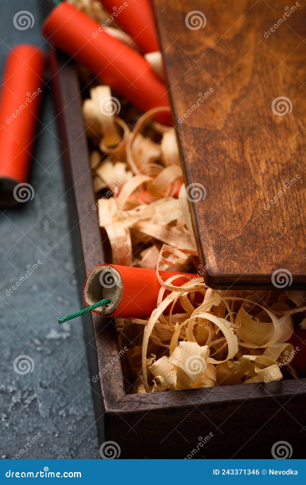 Wooden Crate with Tnt Dynamite Stock Photo - Image of fillings, party ...
