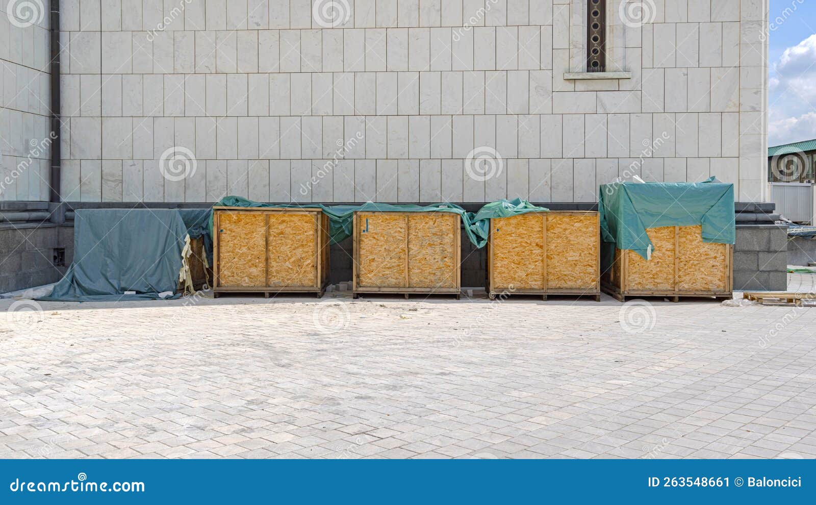 Wooden Crates Cargo stock image. Image of load, exterior - 263548661