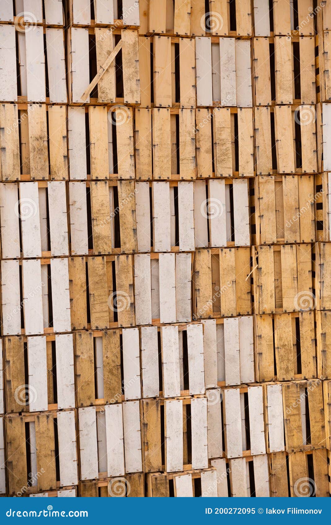 Wooden Crates Stacked in Pile Stock Image - Image of objects, heap ...