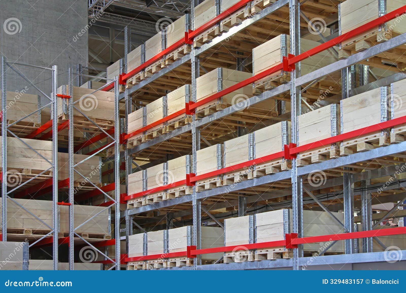 Wooden Crates Warehouse stock image. Image of crates - 329483157