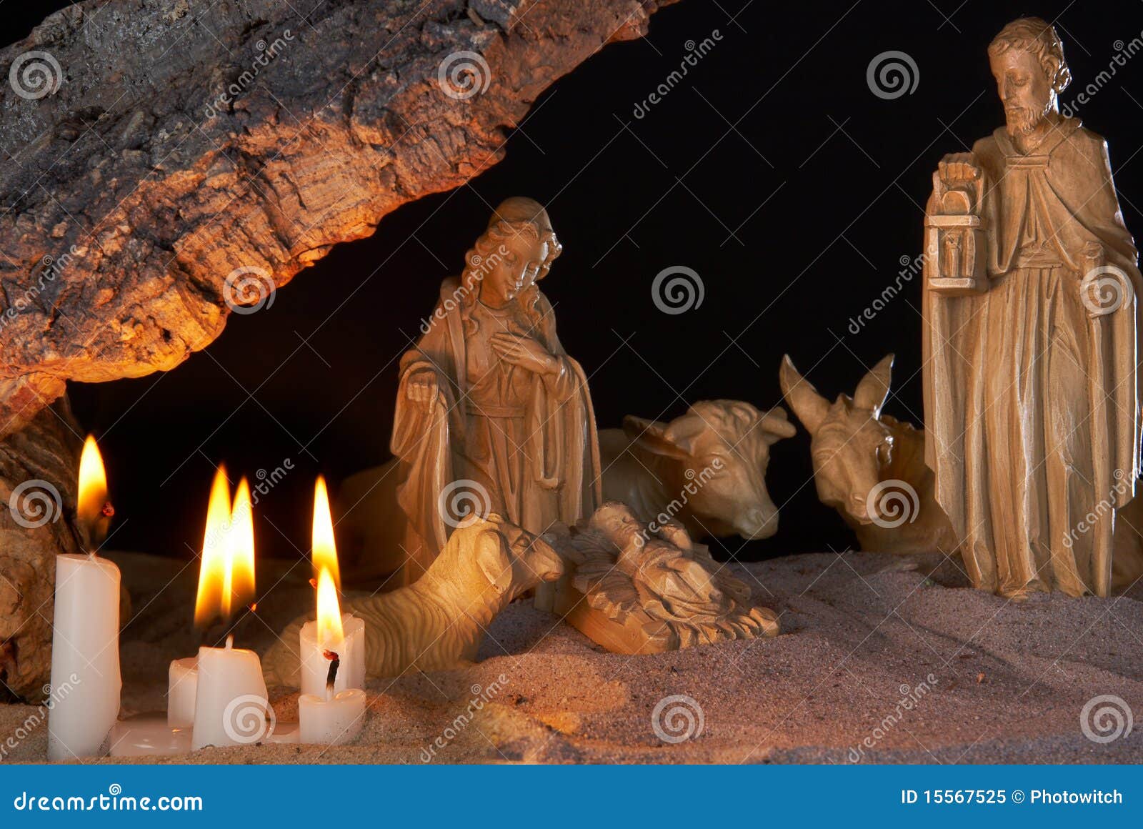 Wooden crib figures stock image. Image of jesus, christ - 15567525