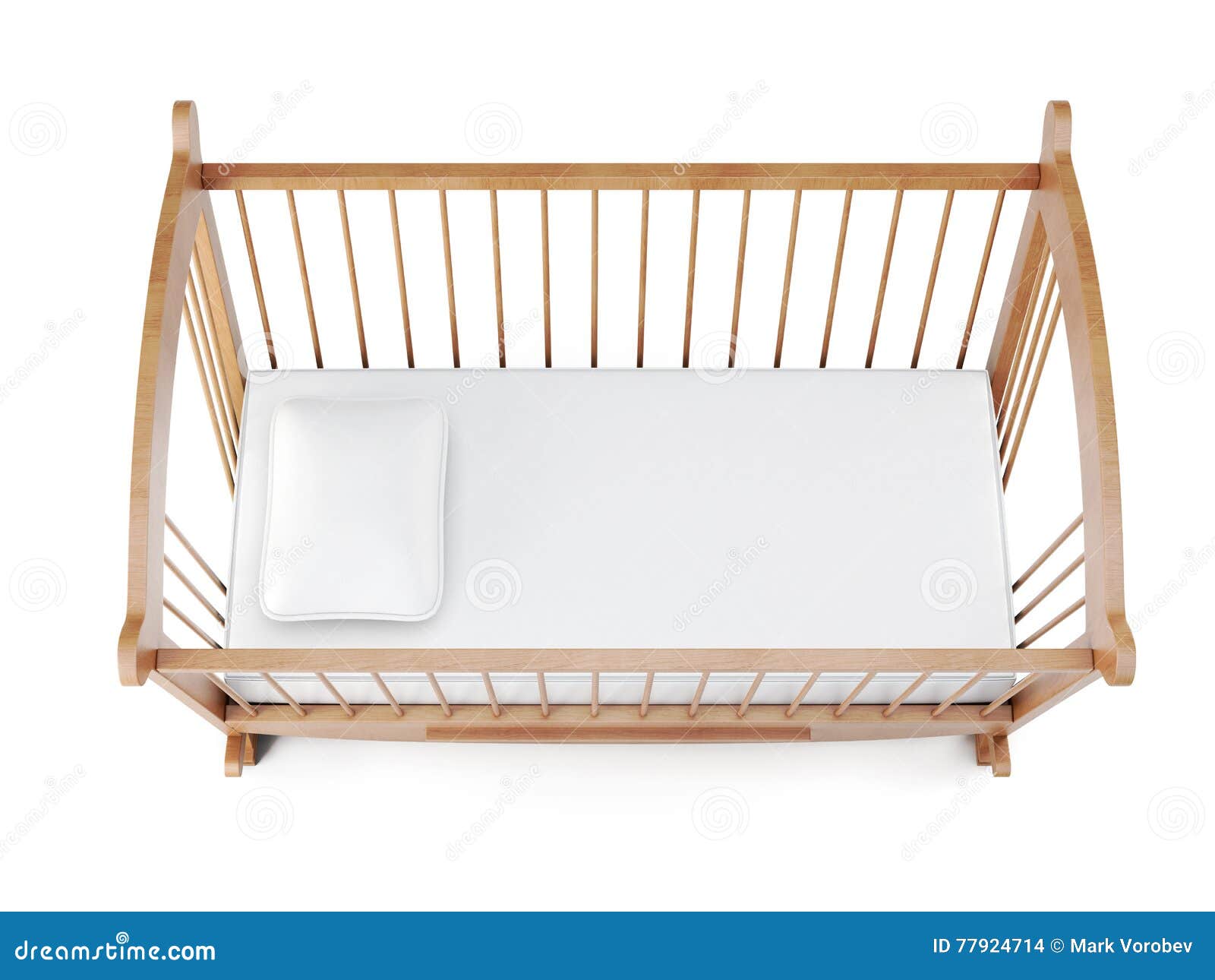 Wooden Crib Isolated on White Background. 3d Rendering Stock ...