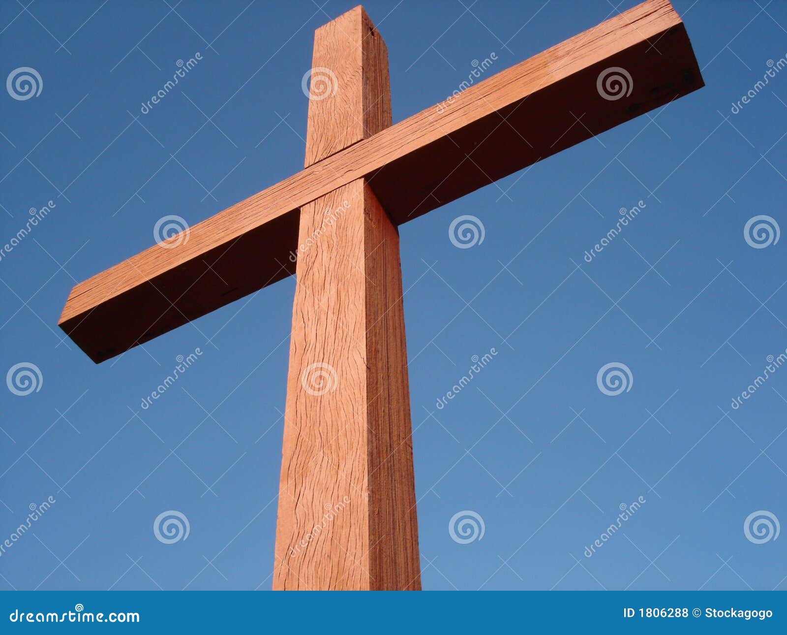 Wooden Cross at Angle stock photo. Image of blue, prayer - 1806288