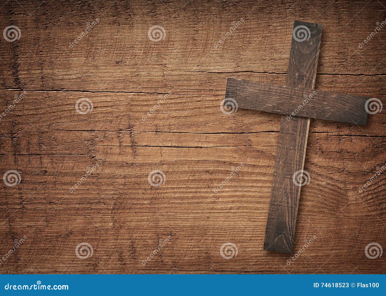 Wooden Cross on Brown Old Table Top Stock Image - Image of believe ...