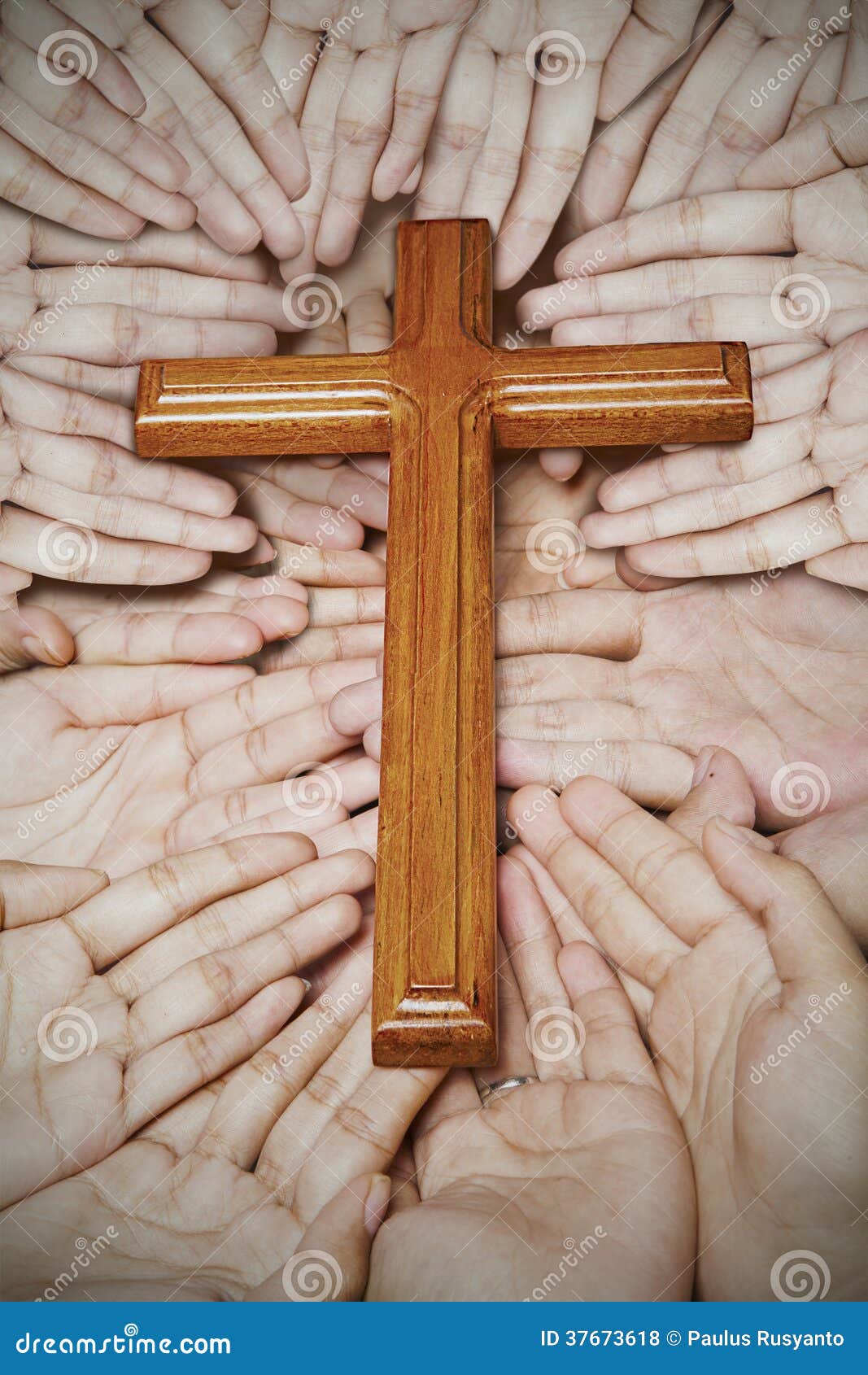 Wooden cross in the hands stock photo. Image of guidance - 37673618