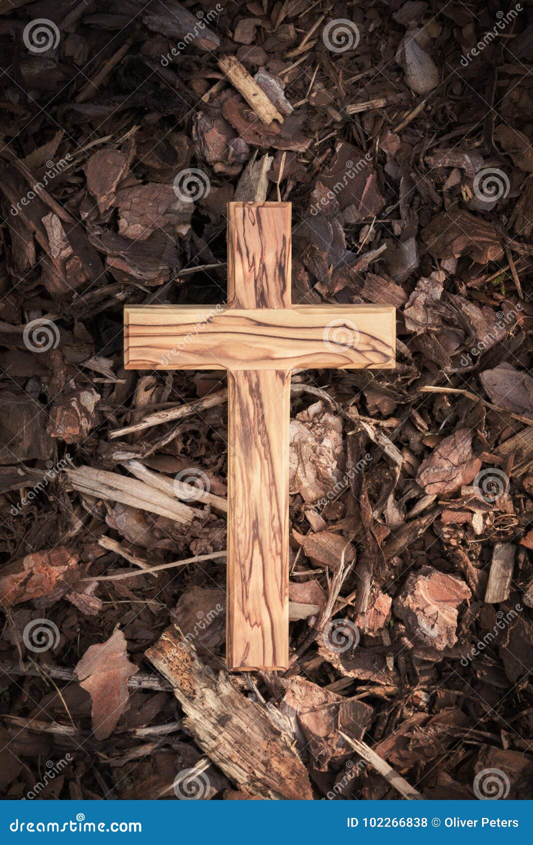 Wooden Cross on Dark Wooden Ground Stock Photo - Image of faith ...