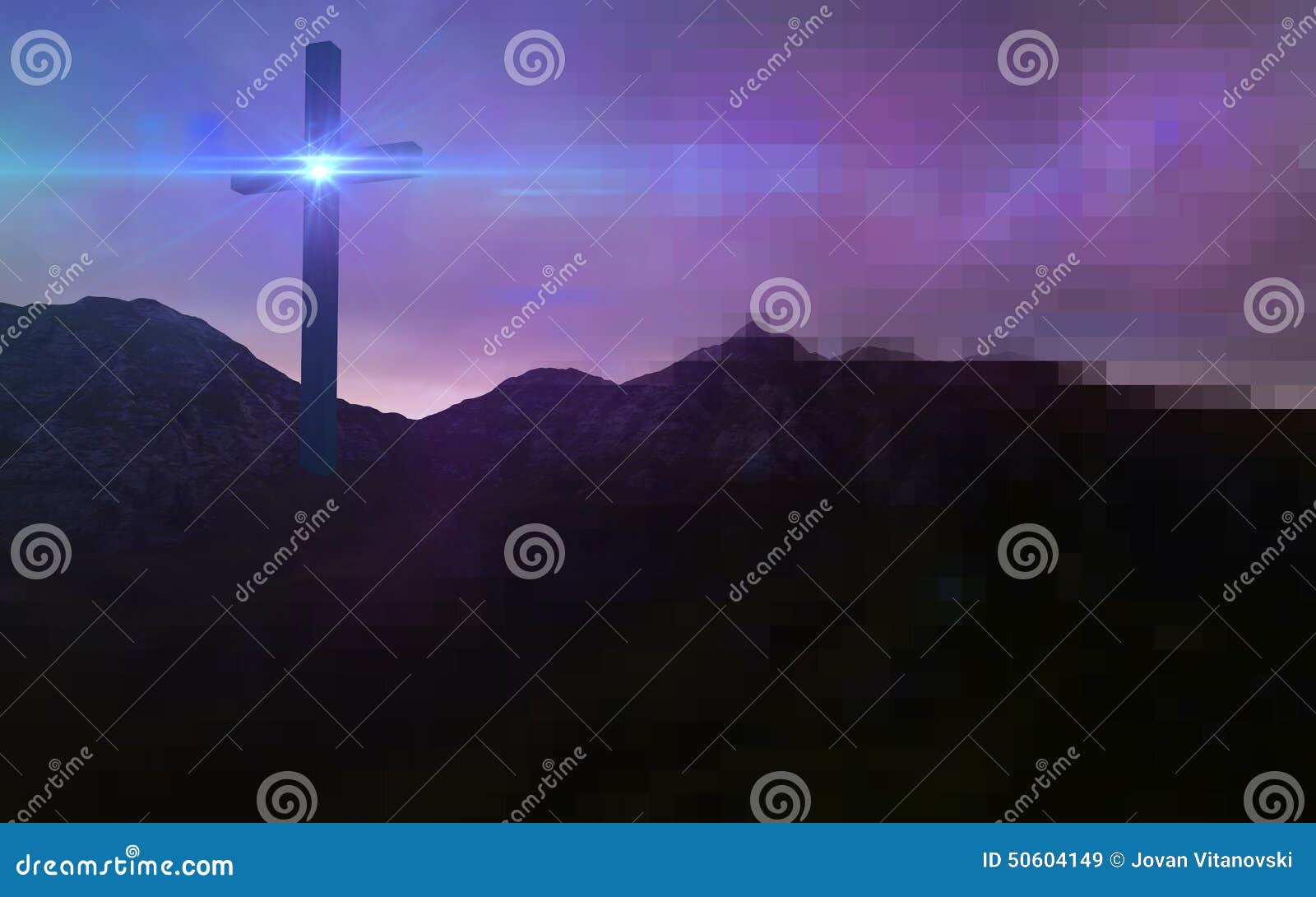 Wooden cross in night stock illustration. Illustration of heart - 50604149