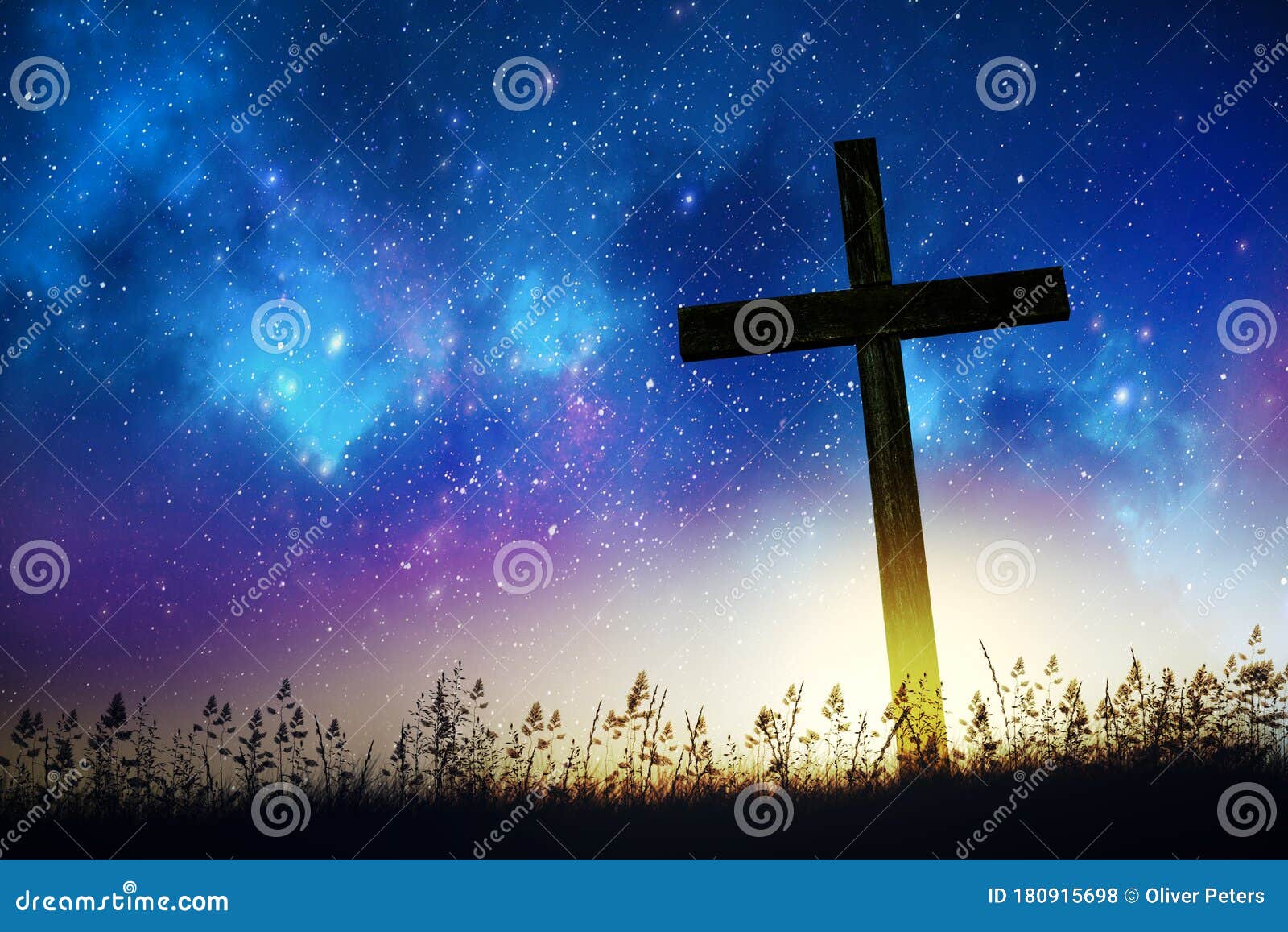 Wooden Cross and stars stock illustration. Illustration of cross ...