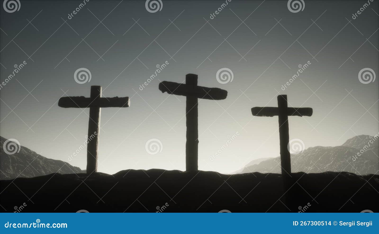 Wooden Crucifix Cross at Mountain Stock Photo - Image of bible, faith ...