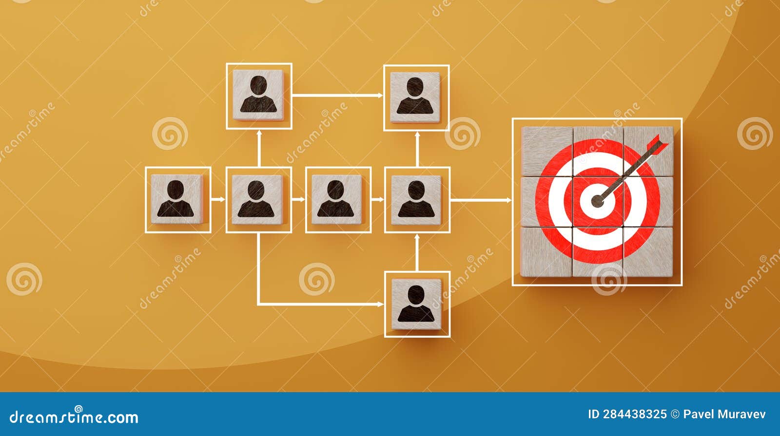 Wooden Cube Block with Human Symbol Organizes Processing Management ...