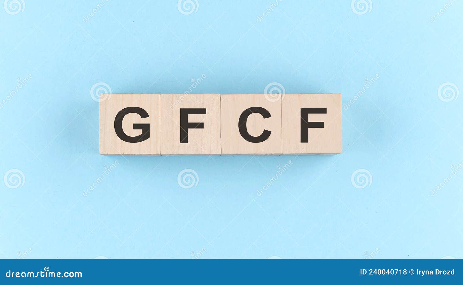 Wooden Cube Block with Text GFCF on the Blue Background Stock Photo ...
