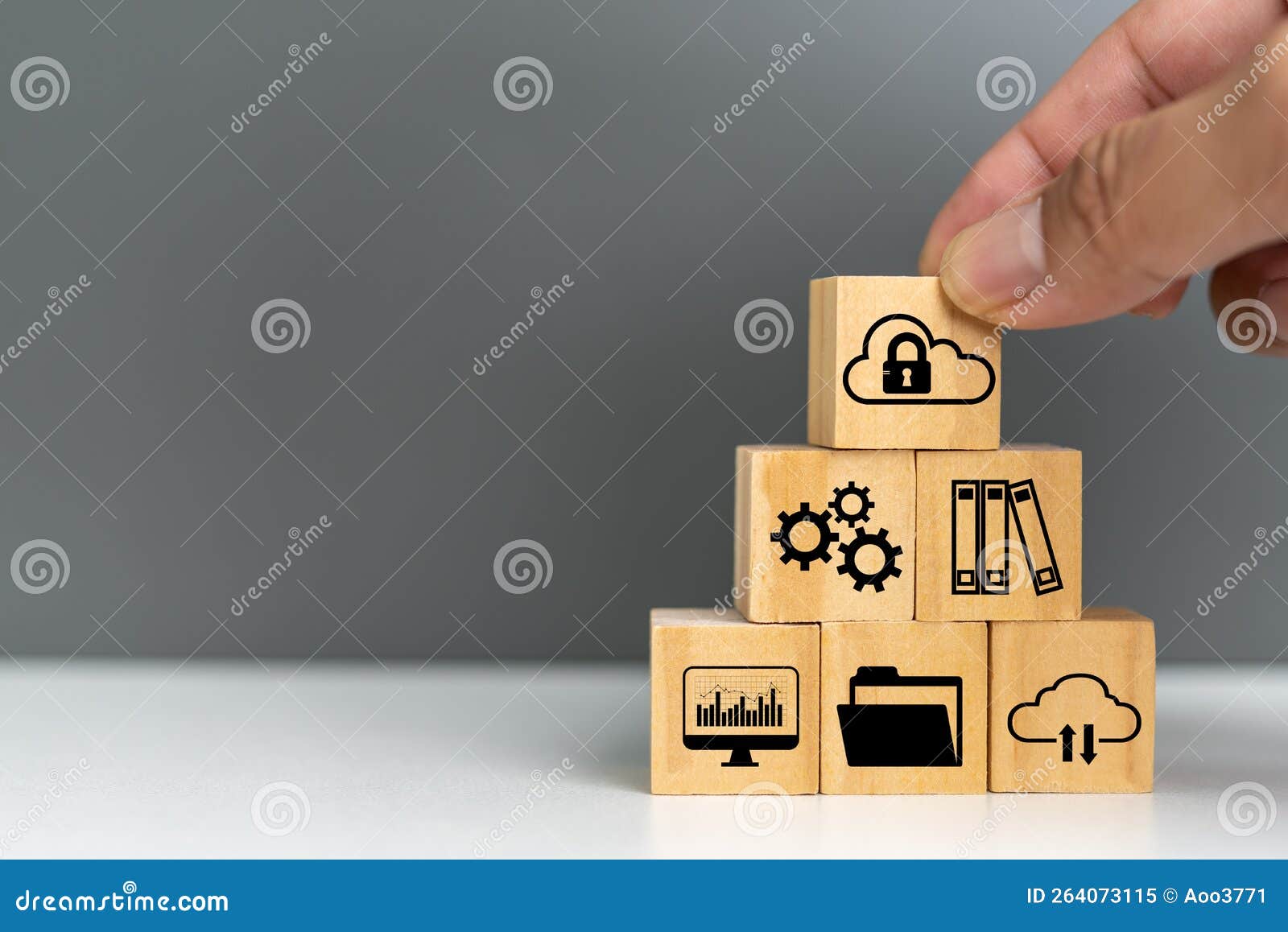 Wooden Cube for Document Management Digital File Data Online ...