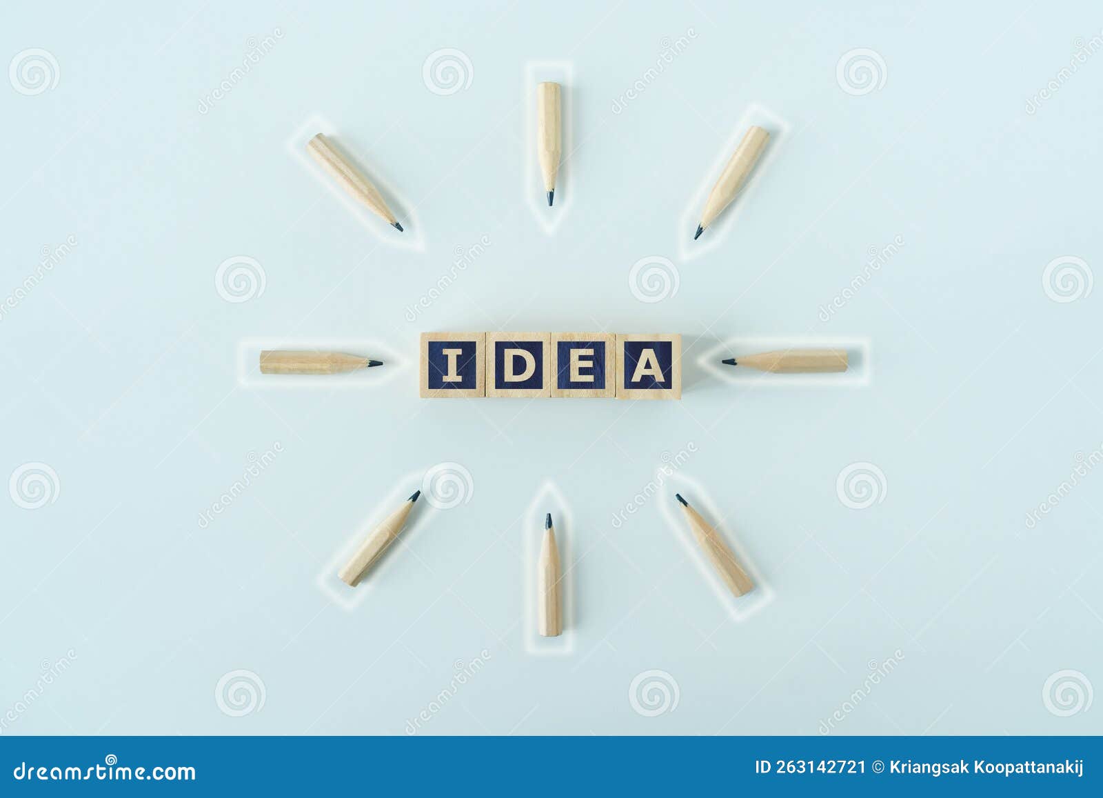 Wooden Cube with IDEA Wording and Pencil. Success Idea of Business ...