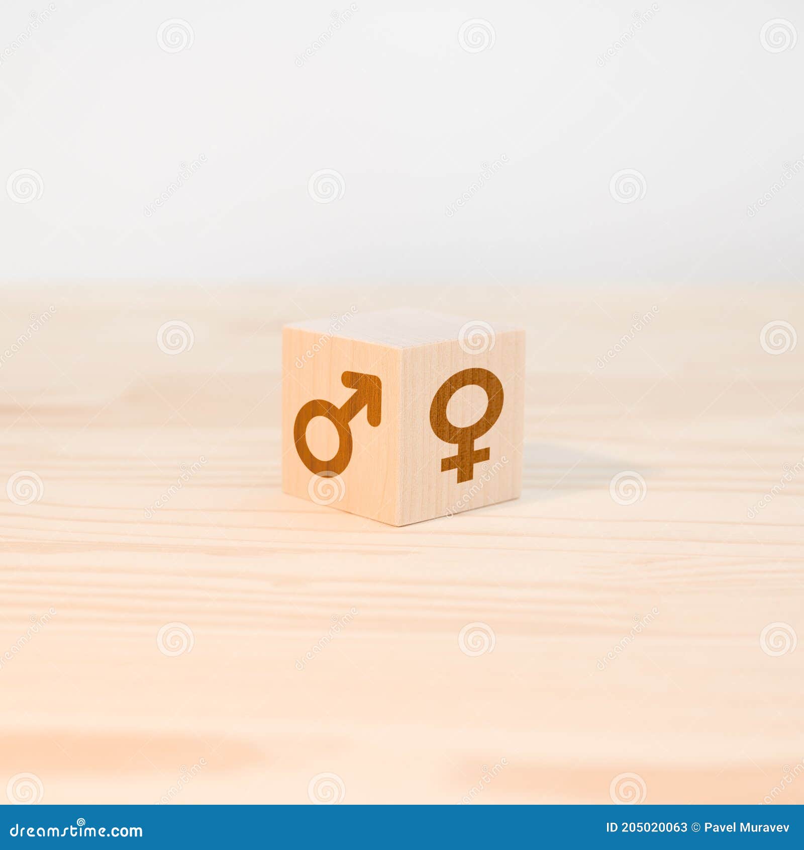 Wooden Cube With Male And Female Symbols The Concept Of Gender
