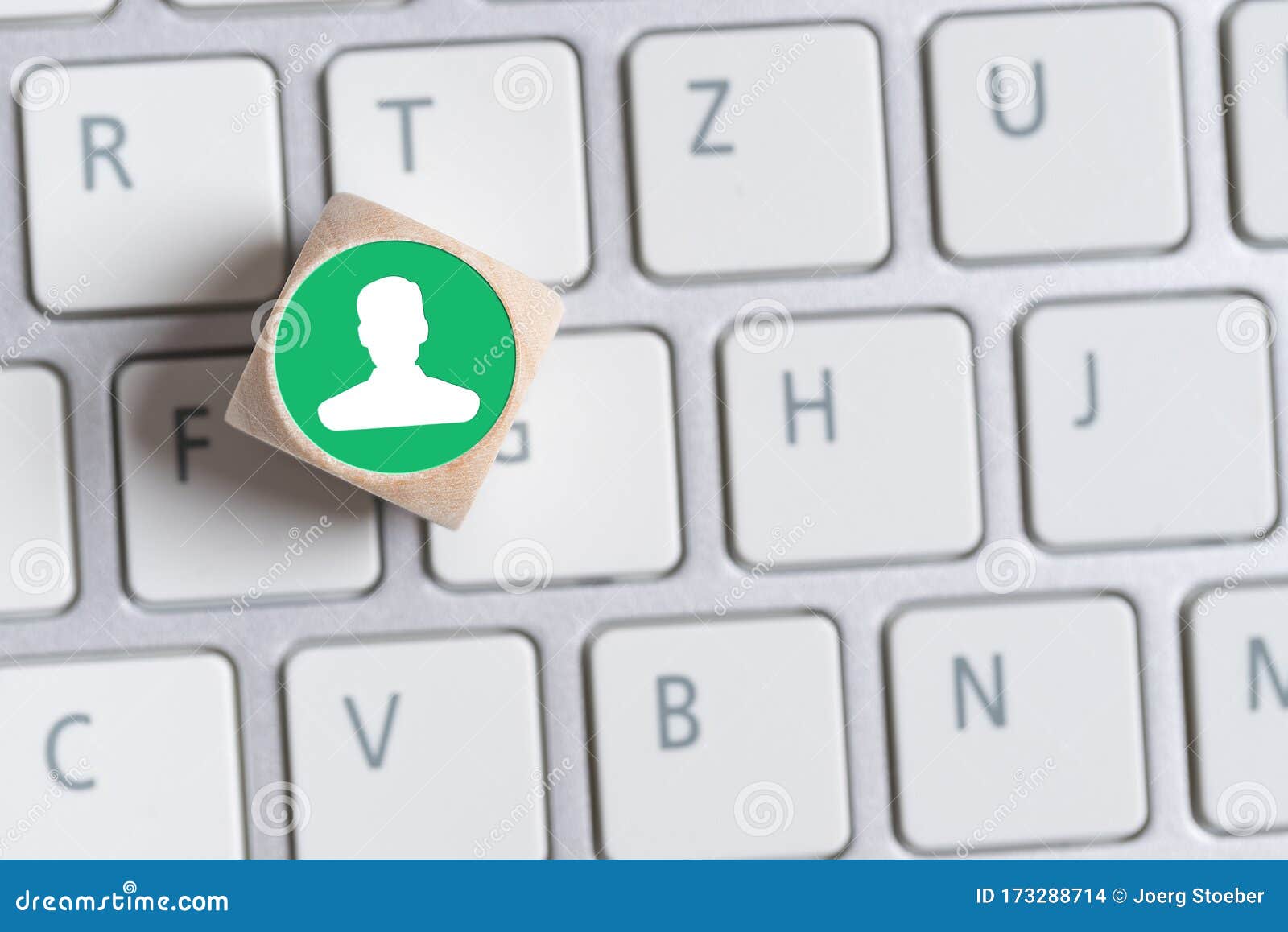 Cube with Person Symbol on Computer Keyboard Stock Photo - Image of ...