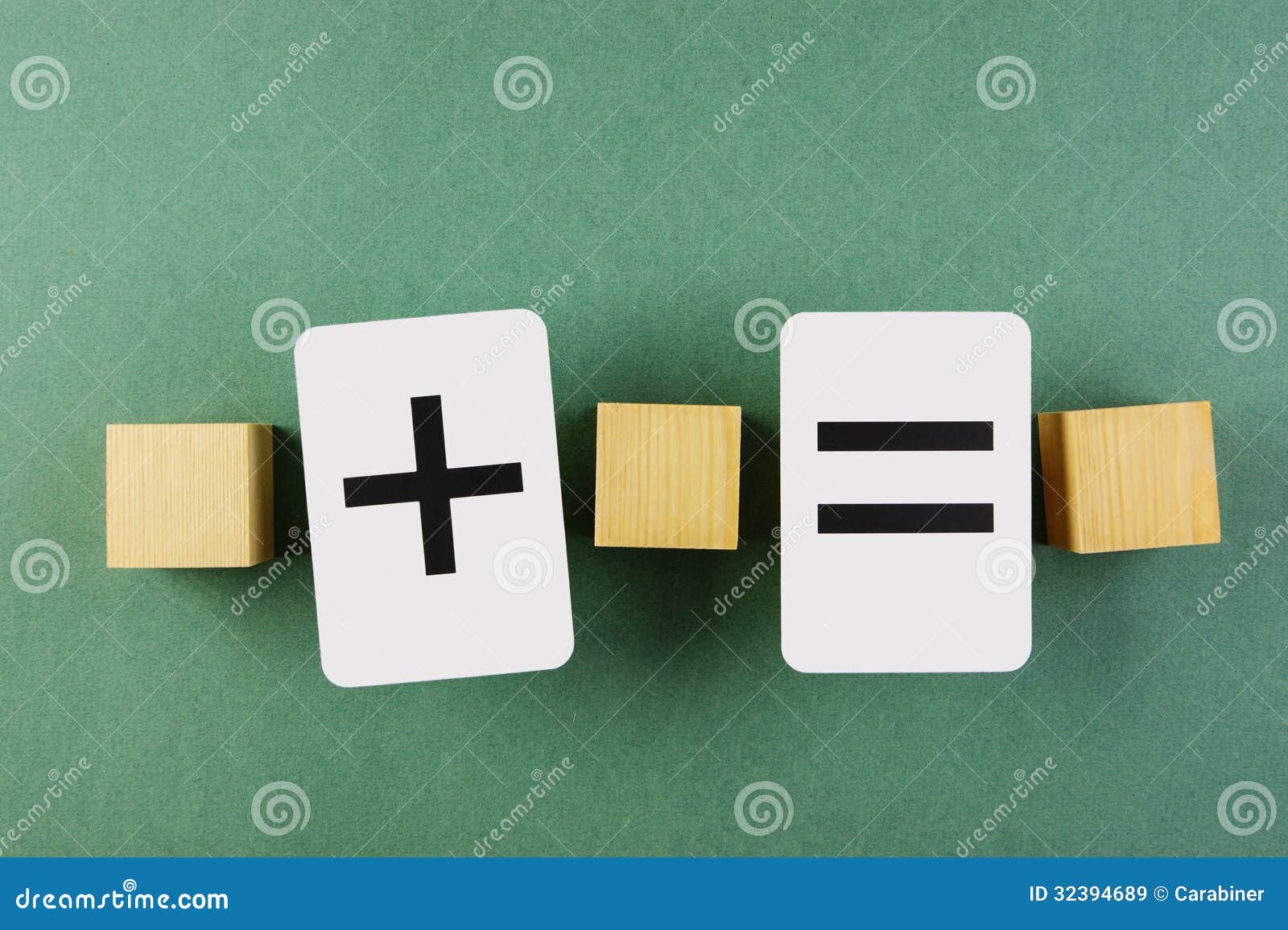 Wooden Cube and School Card Math Problems Stock Image - Image of ...