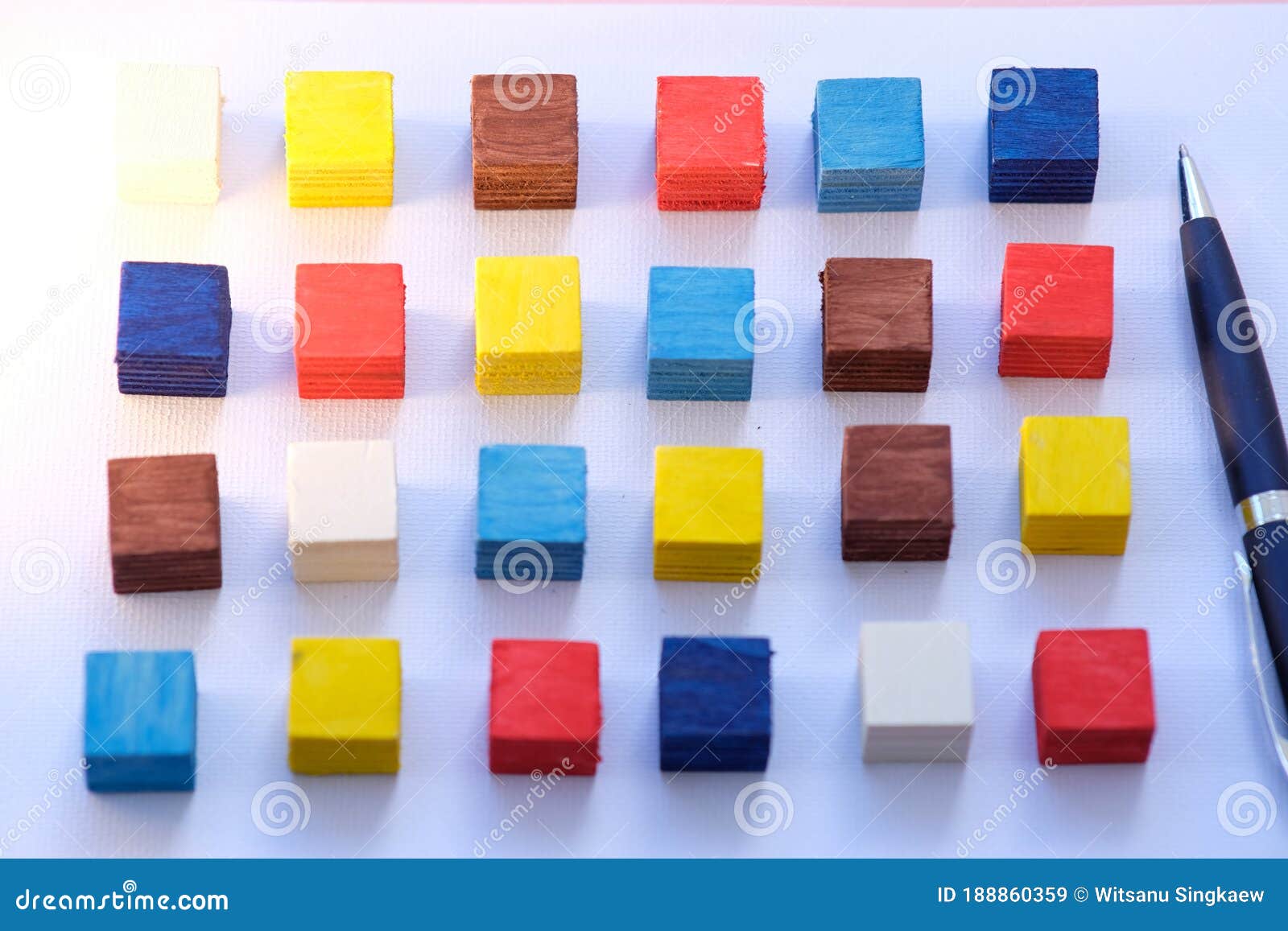 Wooden Cube Stacked in Graph Shape on White Background Stock Image ...