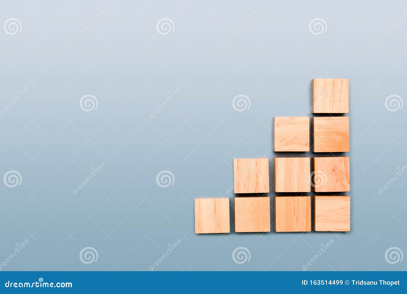 Wooden Cube Stacked in Step Shape with Space in Cube Stock Image ...