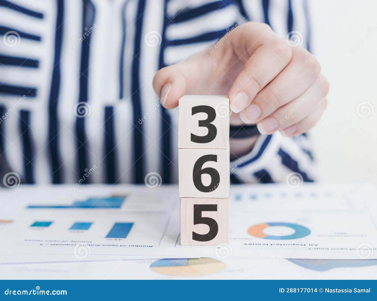 Wooden Cube With Words Or Numbers Of 365 Days. The Concept Of Counting ...