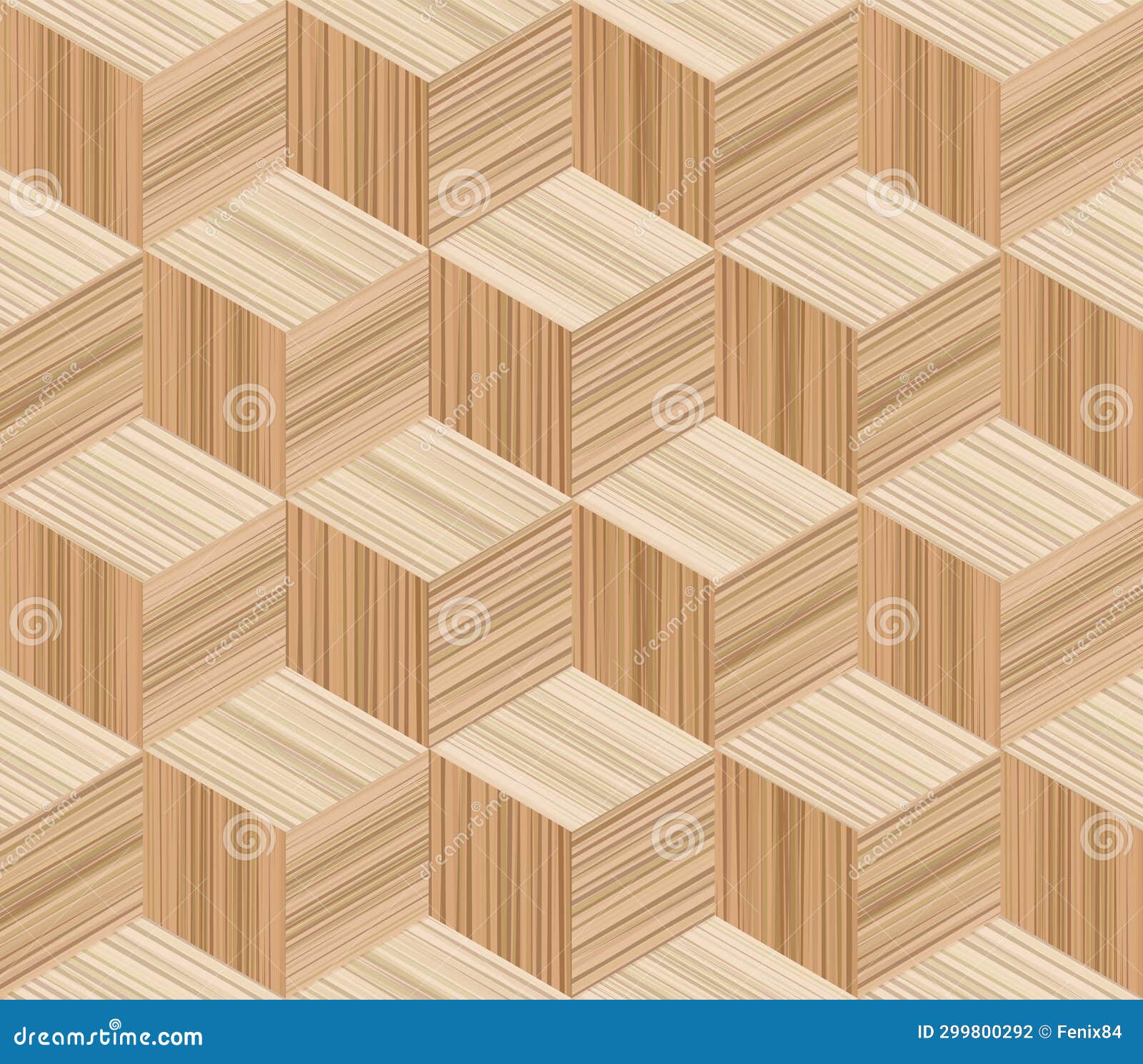 Wooden Cubes. Abstract Striped Textured Parquet Background. Repeating ...