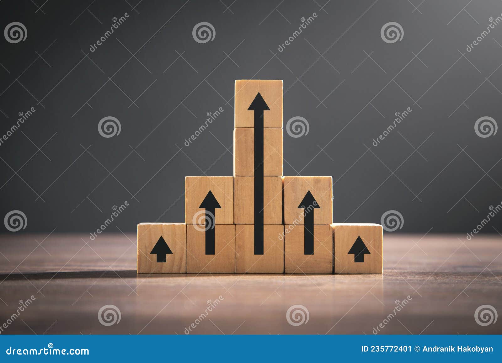 Wooden Cubes with Arrows. Development Stock Image - Image of target ...