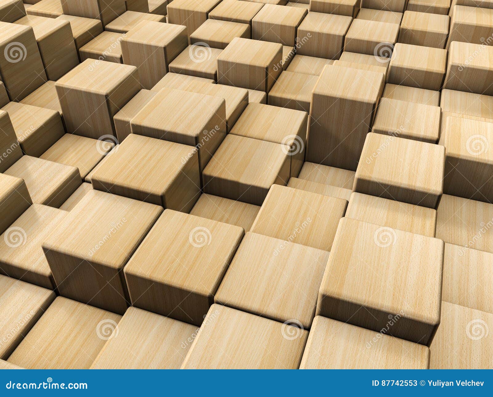Wooden cubes background stock illustration. Illustration of natural ...