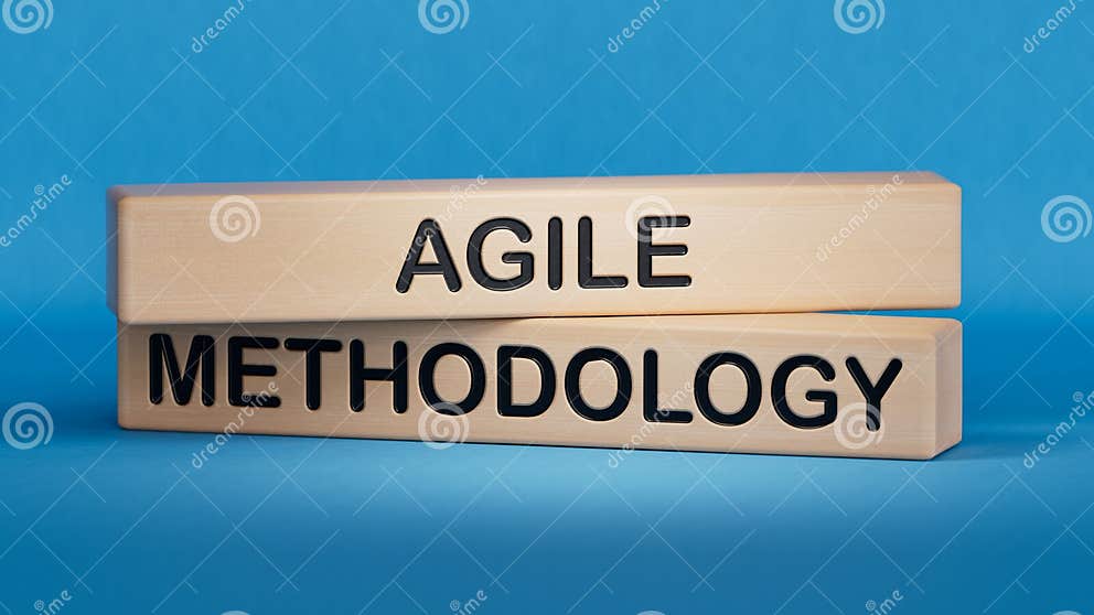 Wooden Cubes and a Wooden Block with the Text Agile Methodology. Wooden ...