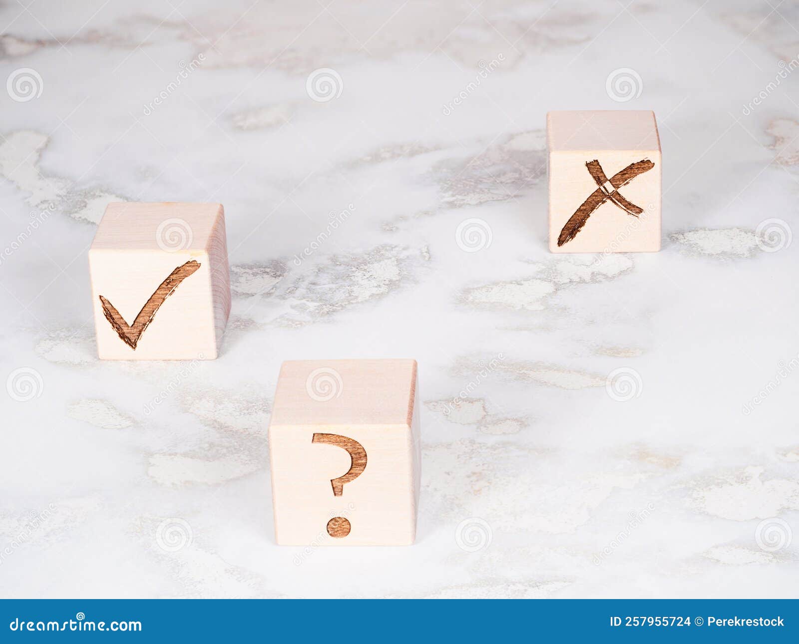 Wood Blocks with Check Marks As Choice and Decision Making Concept ...