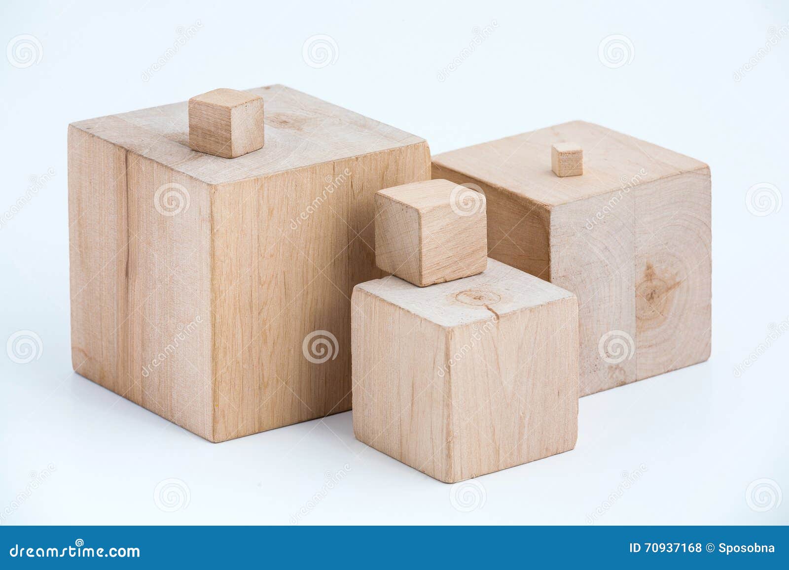 Wooden Cubes of the Different Sizes. Stock Photo - Image of city, craft ...