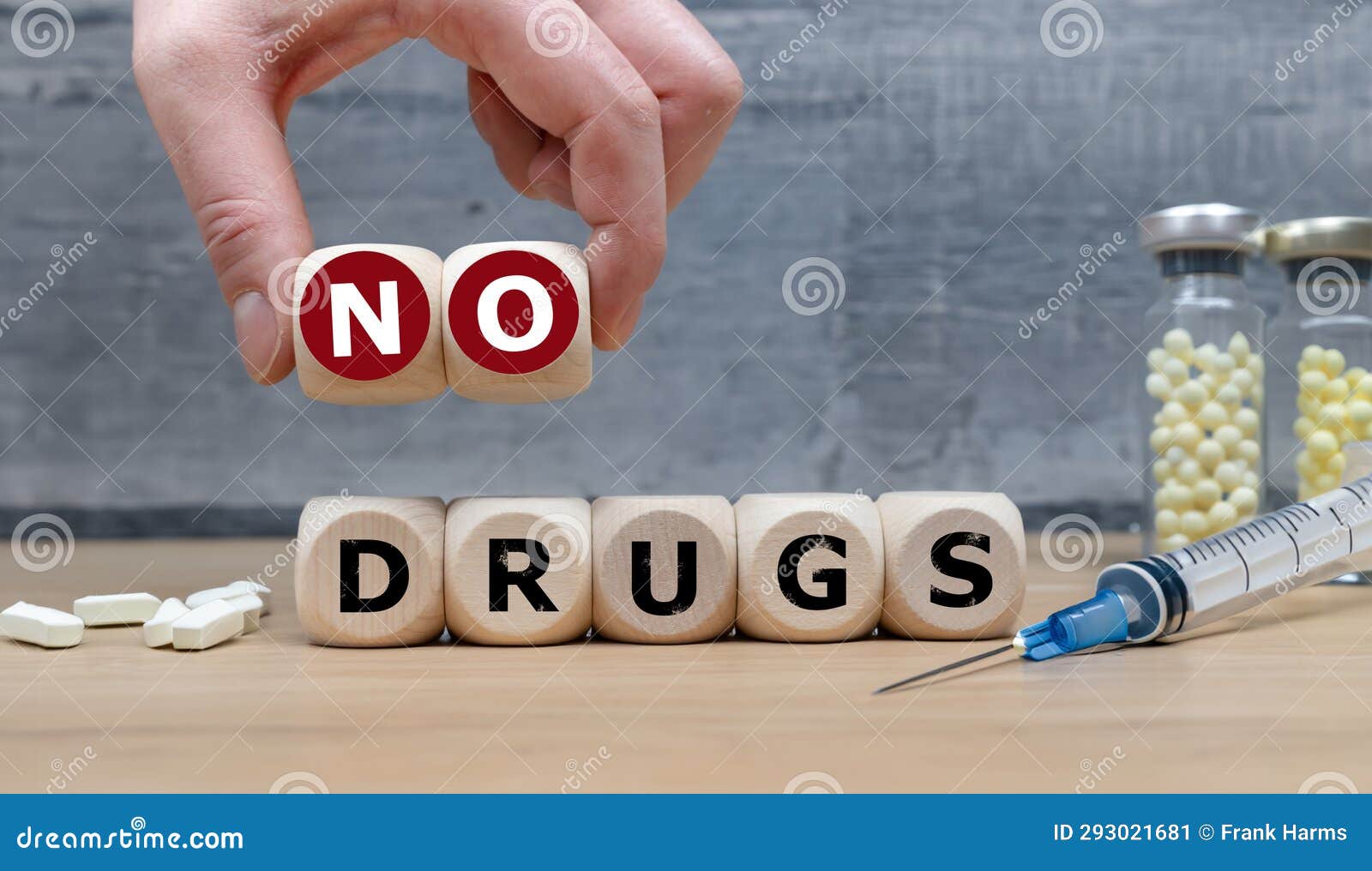 Wooden Cubes Form the Expression No Drugs. Stock Image - Image of ...