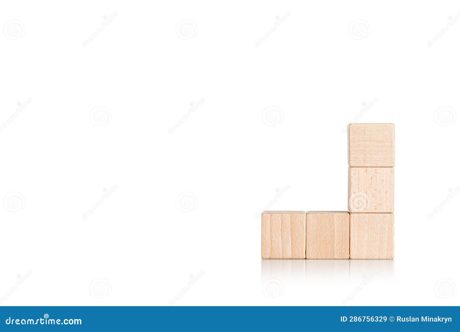 Wooden Cubes in the Form of a Ladder with a Hand on an Isolate White ...