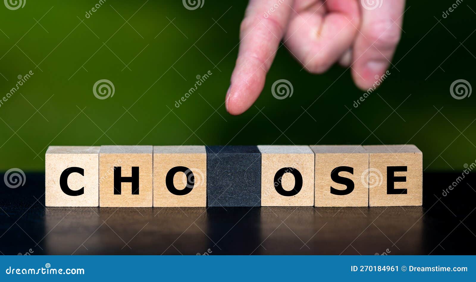 Wooden Cubes Form the Word Choose. Stock Image - Image of future, text ...