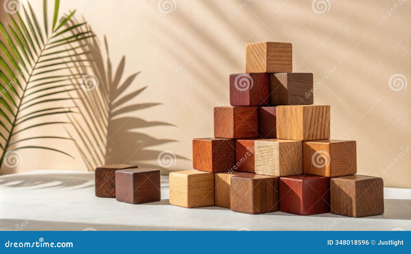 Wooden Cubes Forming a Pyramid Structure Symbolizing Growth and ...