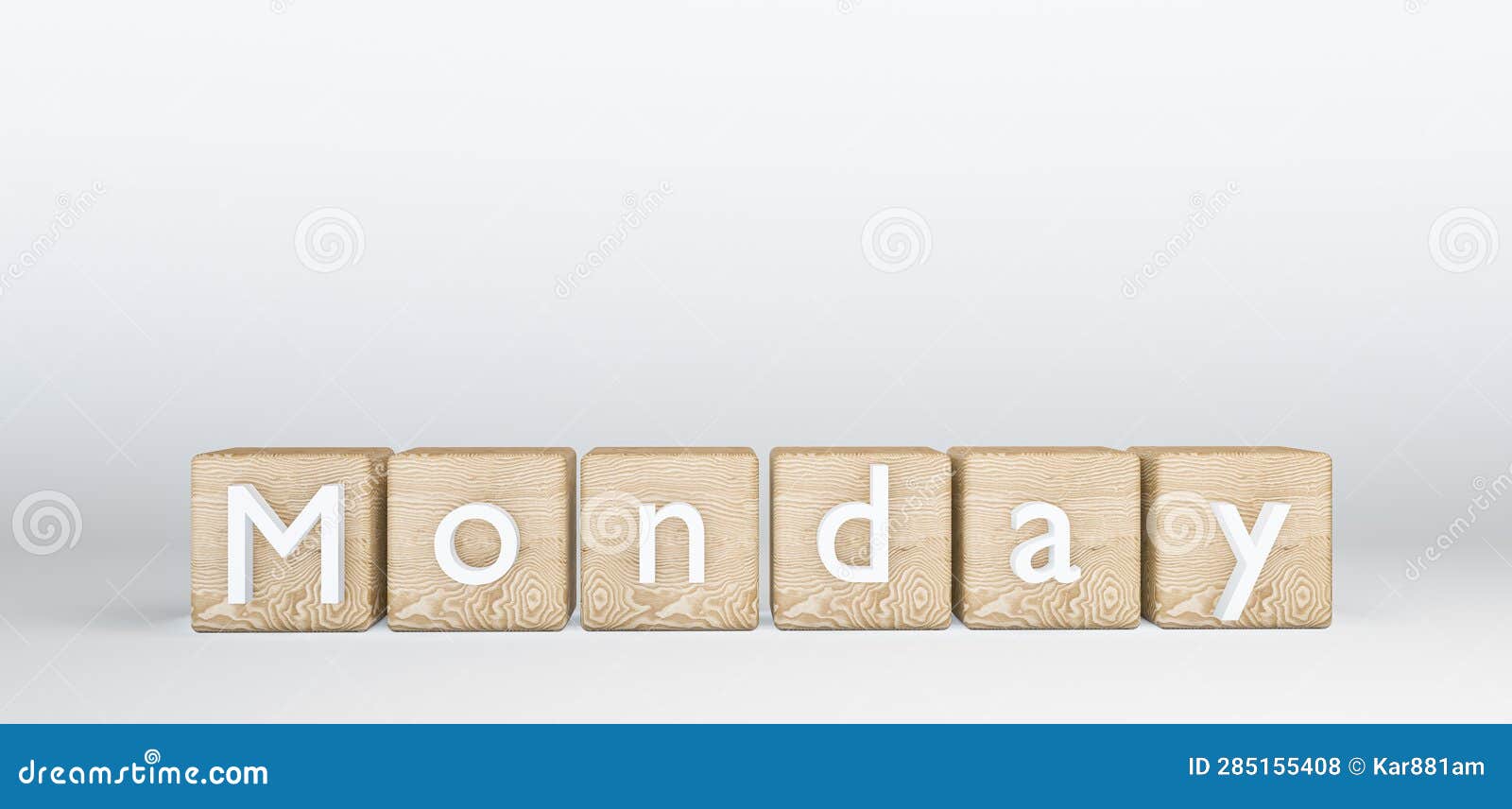 Wooden Cubes Monday, Cubes with Text Monday. 3D Work and 3D Image Stock ...