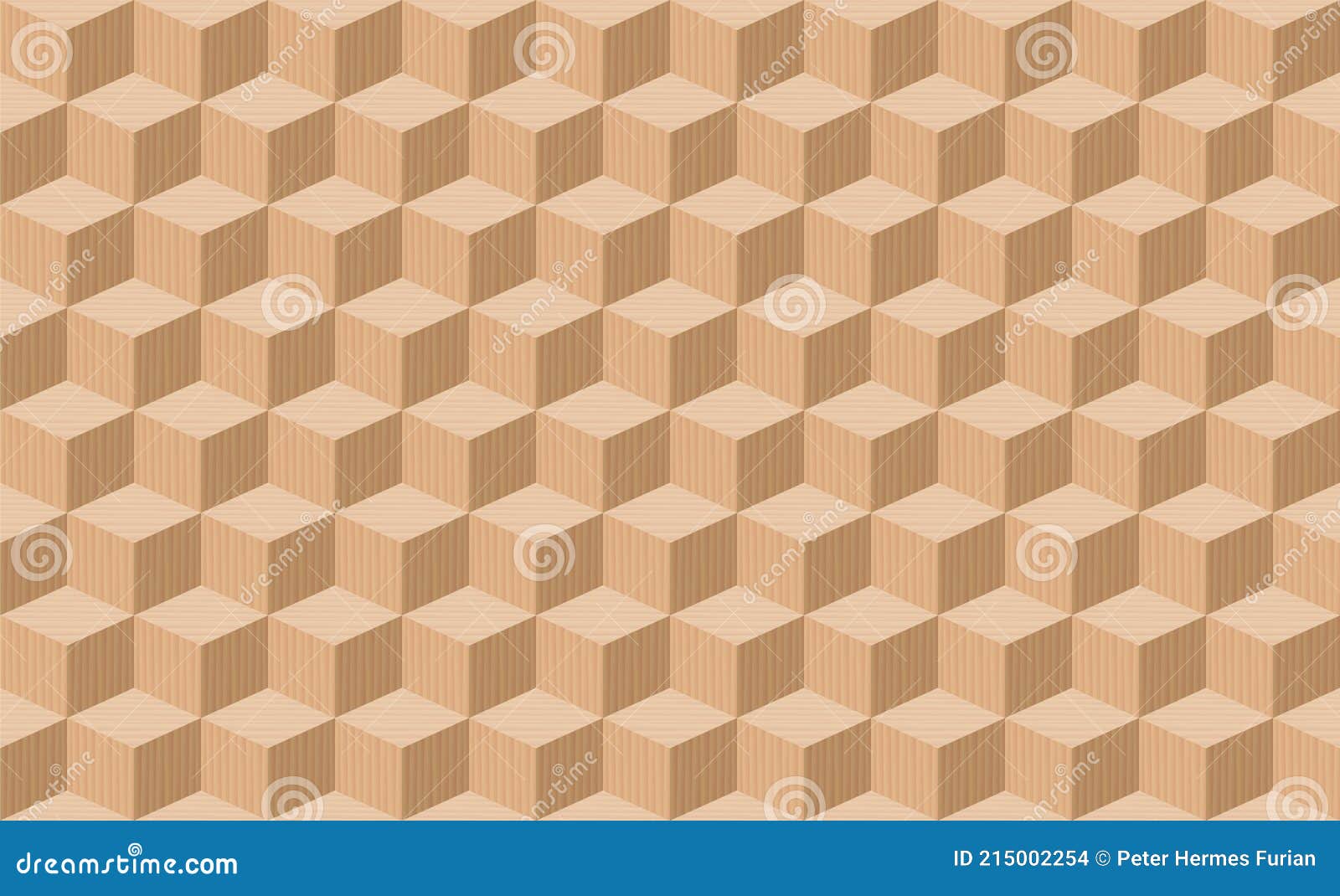 Wooden Cubes Pattern Seamless Wallpaper Three Dimensional Stock Vector ...