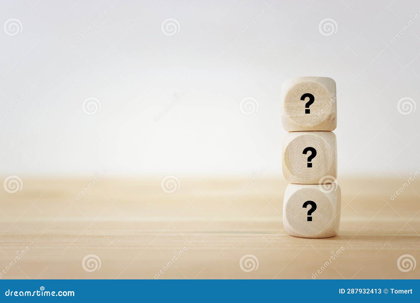 Wooden Cubes with Question Marks on a White Background Stock Image ...